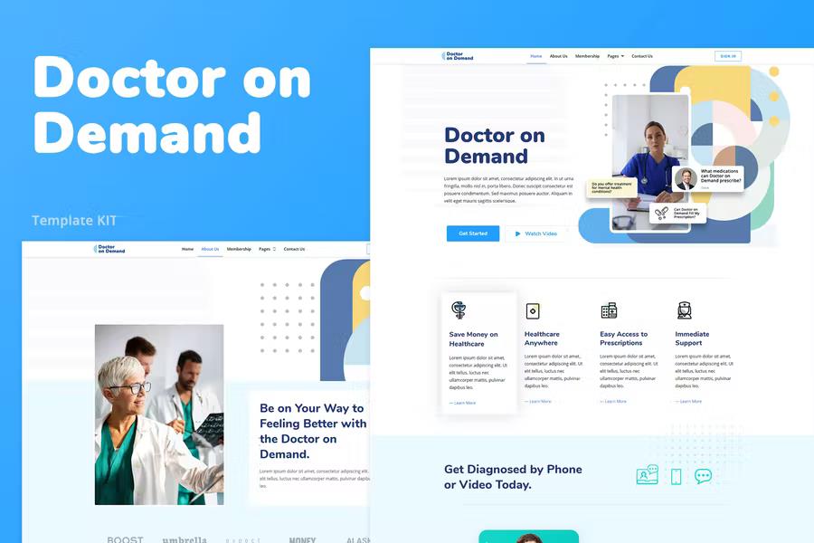 Doctor on Demand – Online Consultations Elementor Template Kit Latest ...