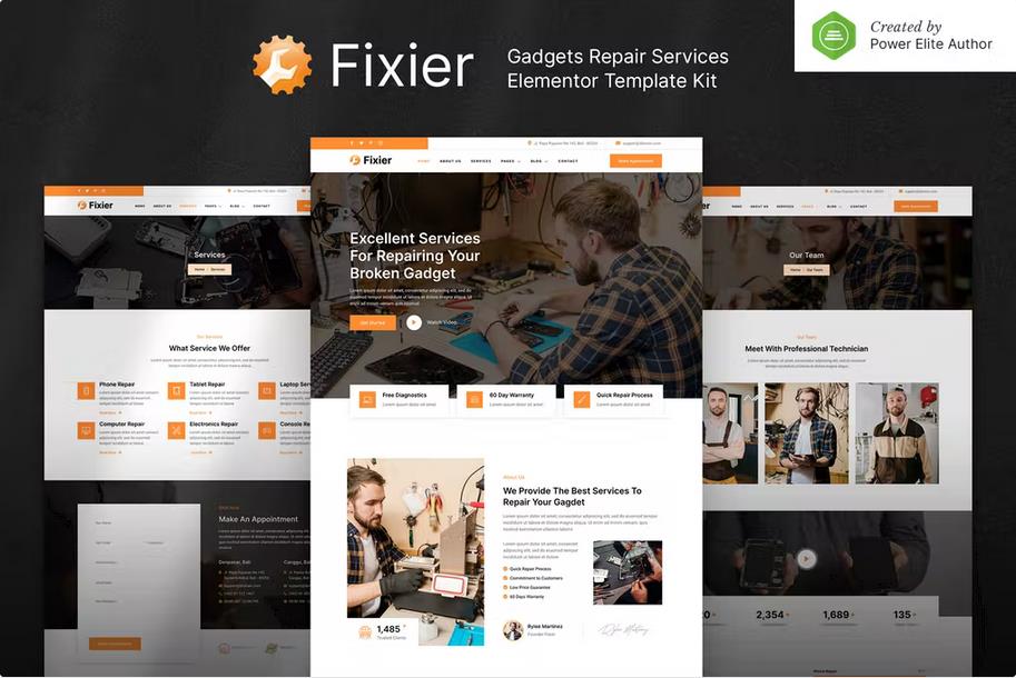 Fixier – Gadgets & Electronics Repair Services Elementor Template Kit ...