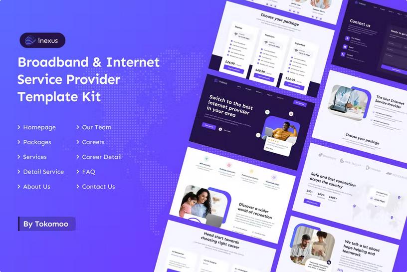 Inexus | Broadband & Internet Service Provider Elementor Template Kit ...