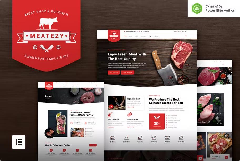 Meatezy – Meat Shop & Butcher Elementor Template Kit Latest Version ...