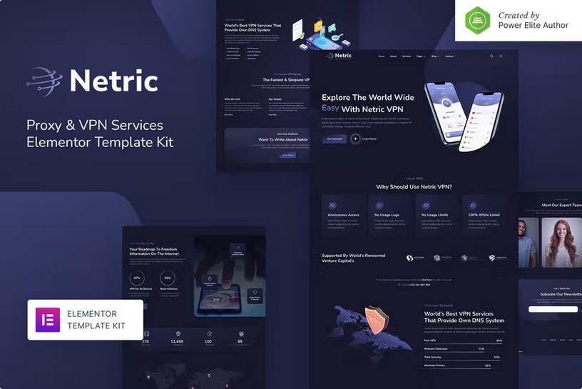 Netric – Proxy & VPN Services Elementor Template Kit Latest Version ...