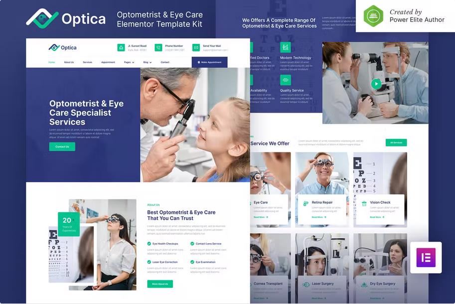 Optica – Optometrist & Eye Care Elementor Template Kit Latest Version ...