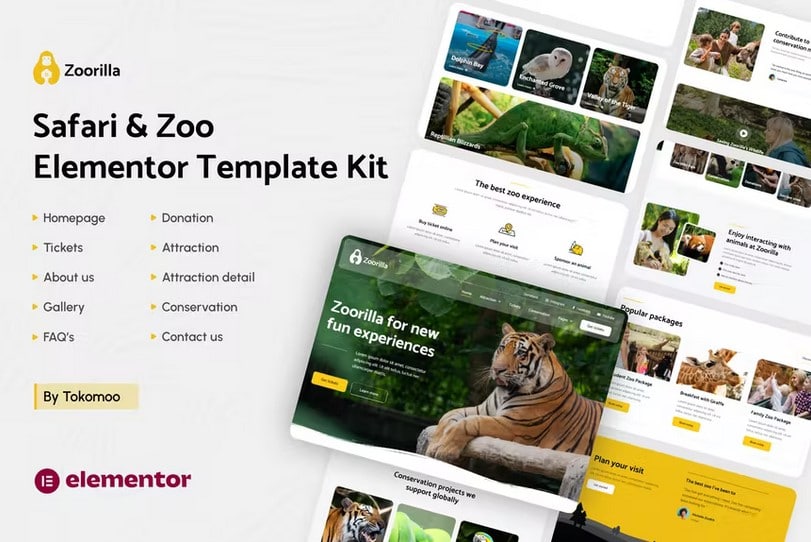 Zoorilla | Safari & Zoo Elementor Template Kit Latest Version ...