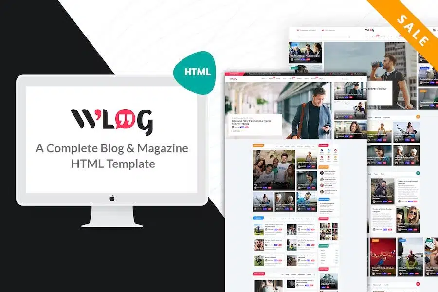 Wlog - Blog and Magazine HTML Template Latest Version - WooCrack.com